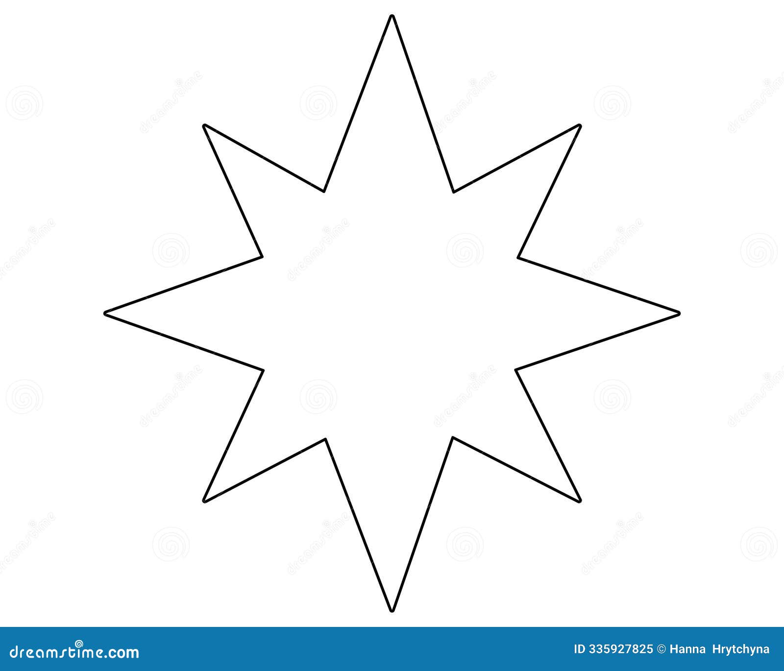 Eight-pointed Star Sketch - Vector Linear Image for Logo, Pictogram or ...