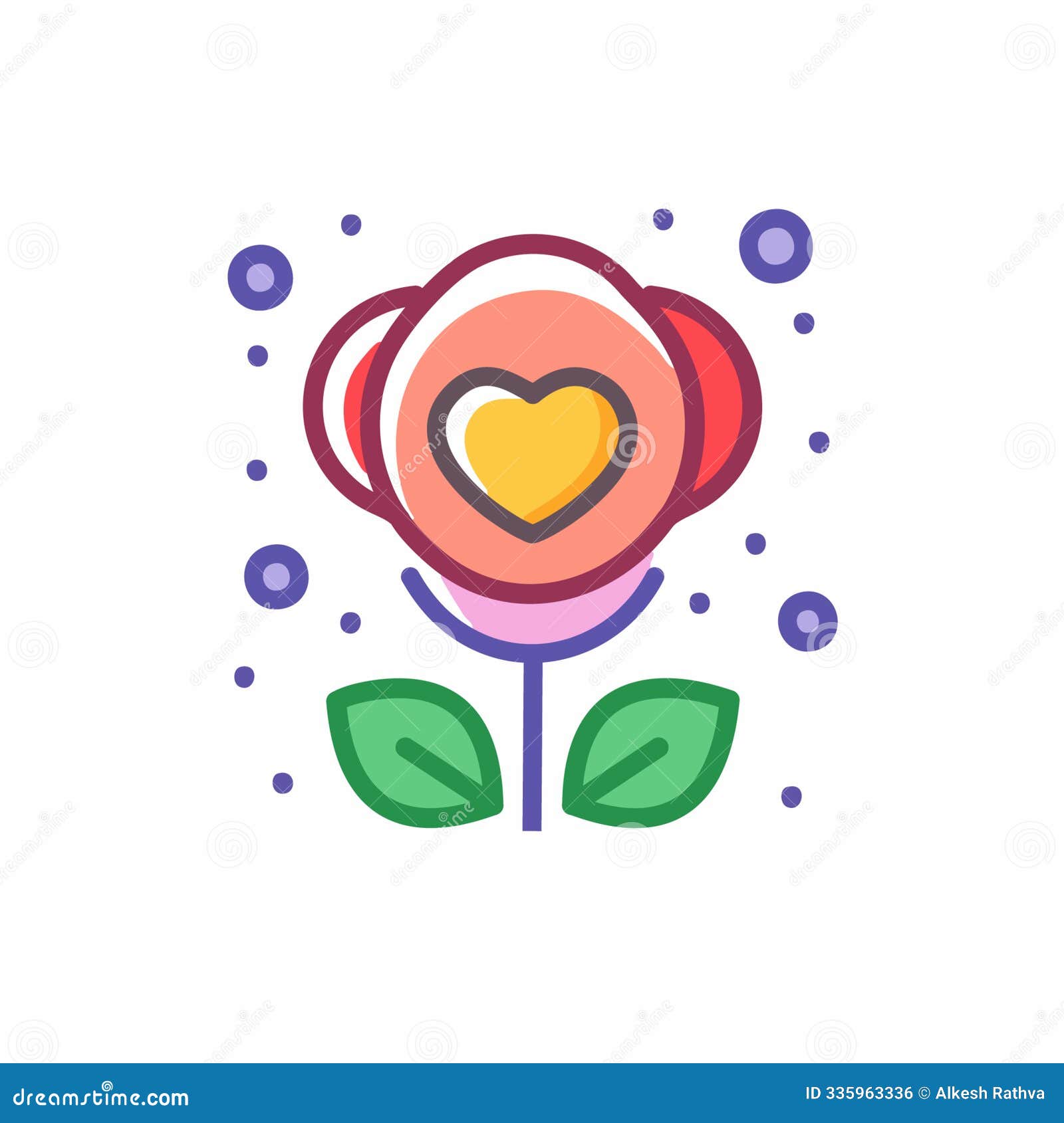 Drawing Design for Symbol of Rose Represents Love. Stock Illustration ...