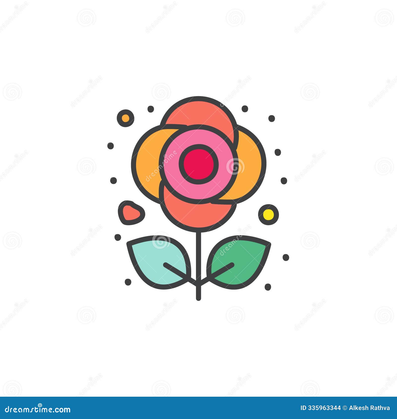 Drawing Design for Symbol of Rose Represents Love. Stock Illustration ...