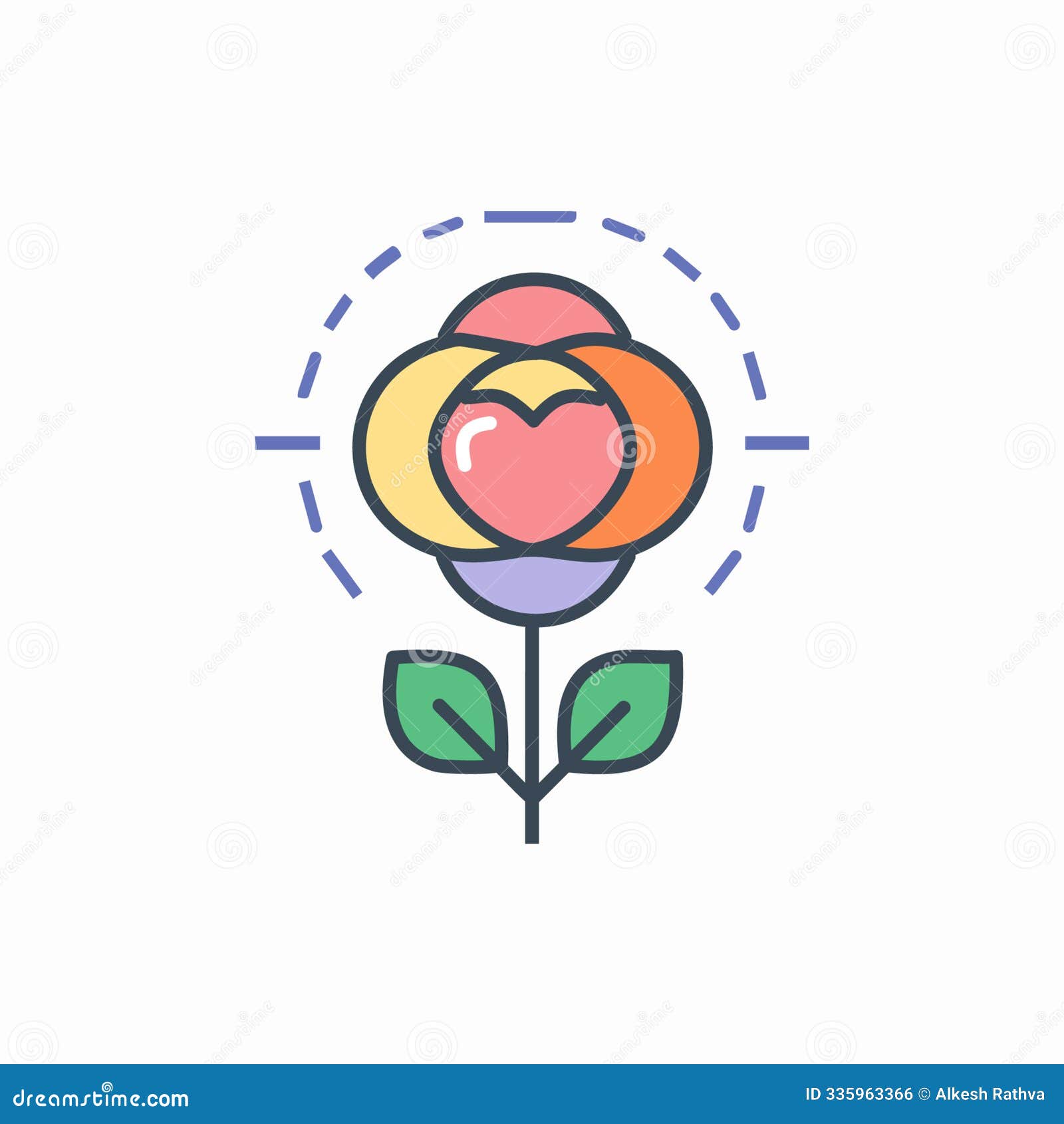 Drawing Design for Symbol of Rose Represents Love. Stock Illustration ...