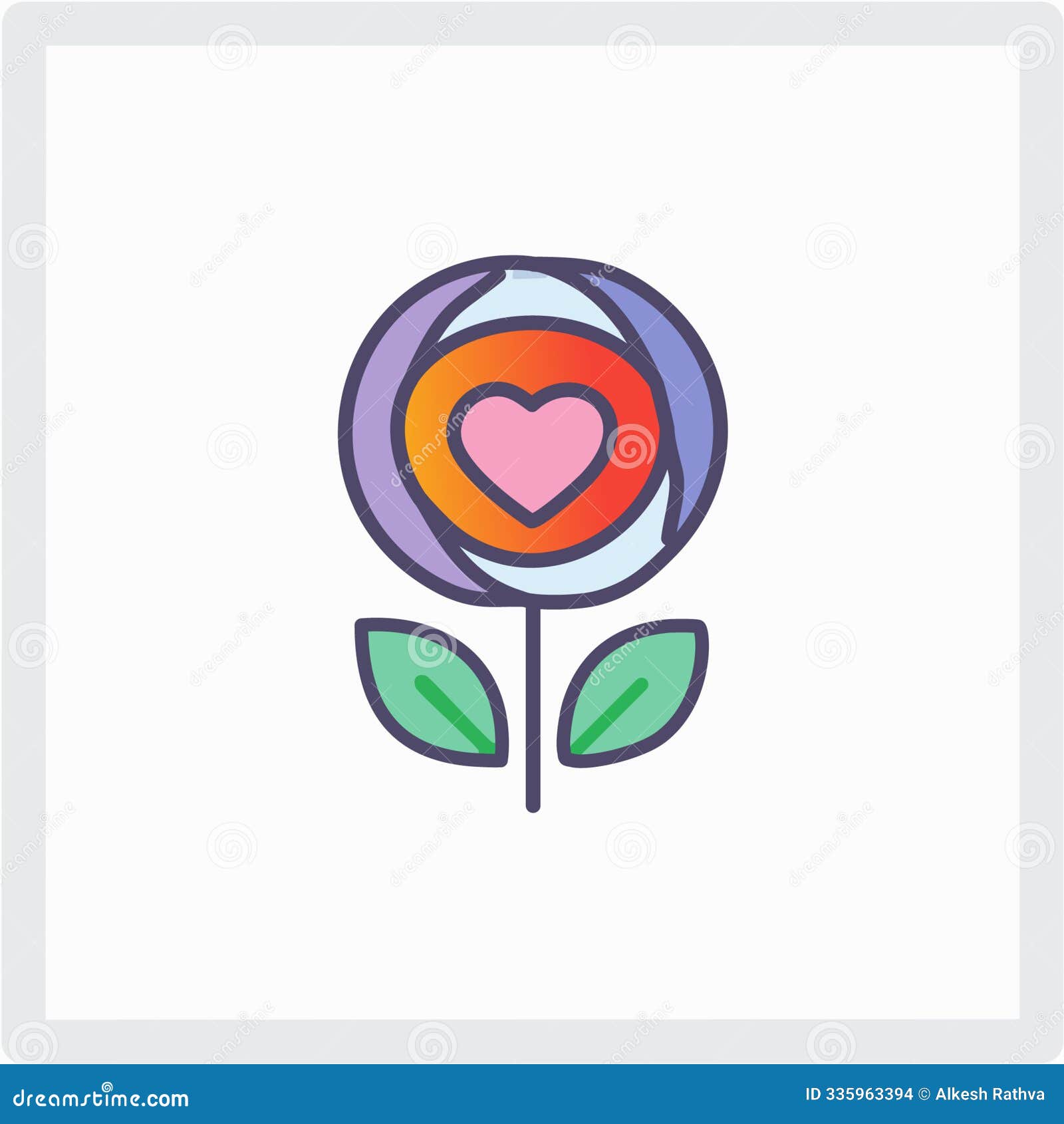 Drawing Design for Symbol of Rose Represents Love. Stock Illustration ...