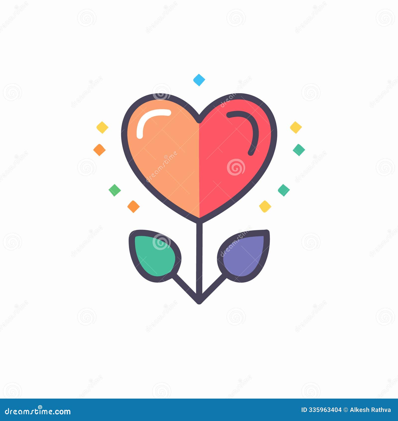 Drawing Design for Symbol of Rose Represents Love. Stock Illustration ...