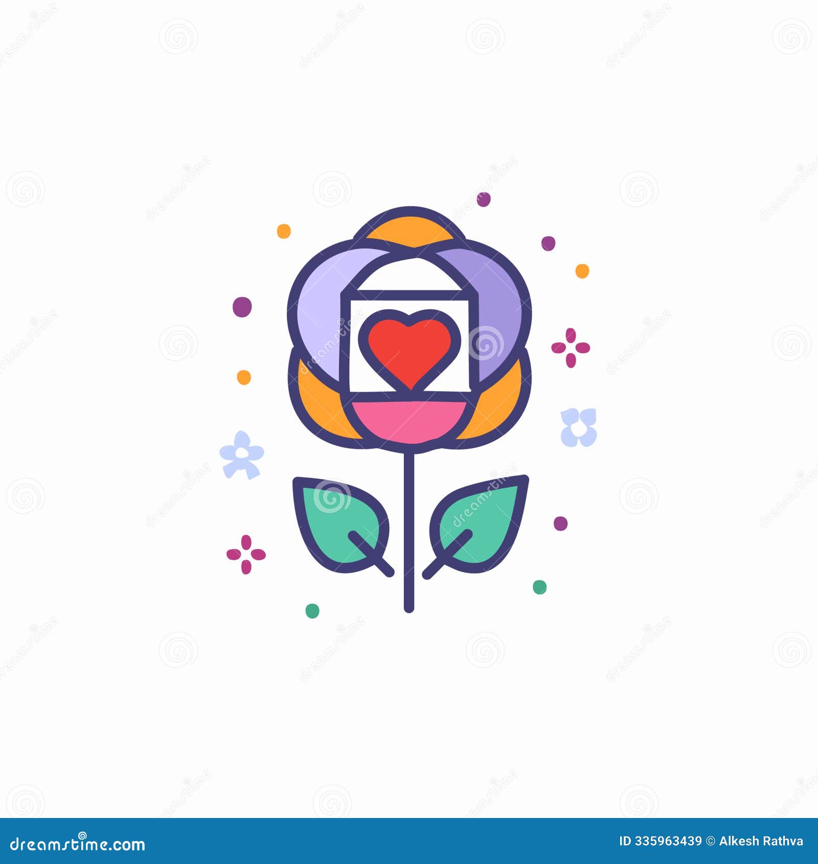 Drawing Design for Symbol of Rose Represents Love. Stock Illustration ...