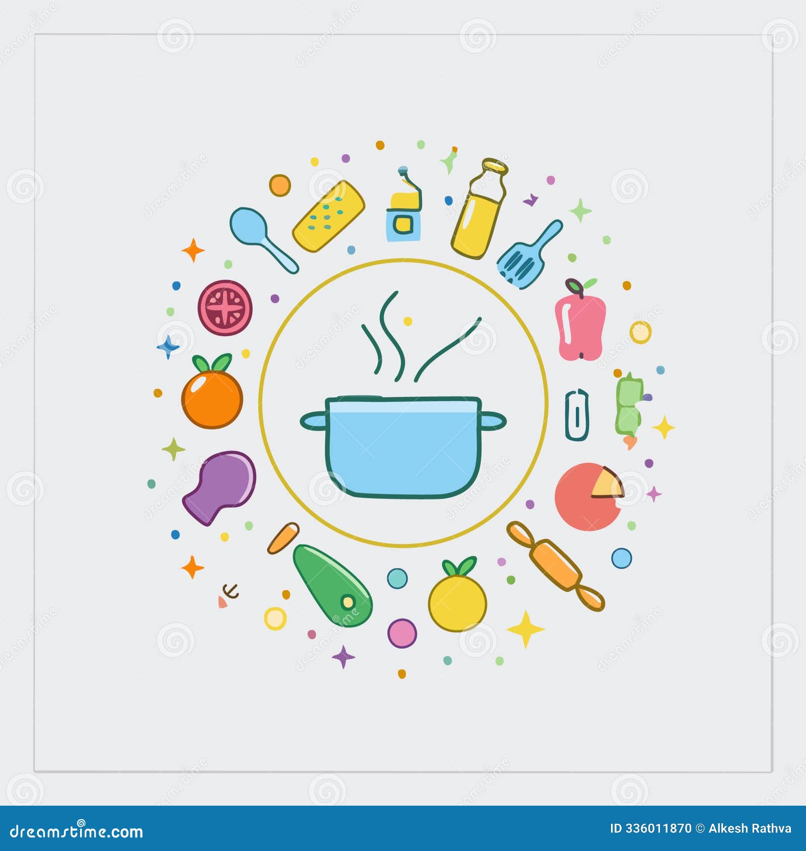 Symbol Designed Which Represents the Cooking. Stock Illustration ...