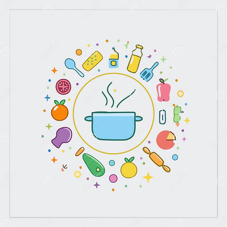 Symbol Designed Which Represents the Cooking. Stock Illustration ...