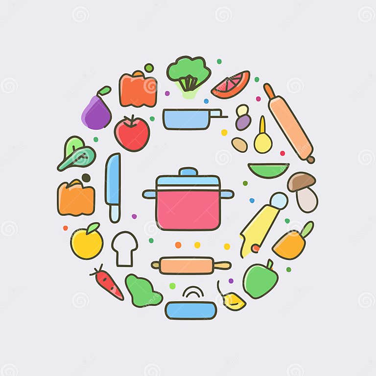 Symbol Designed Which Represents the Cooking. Stock Illustration ...