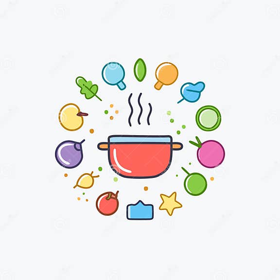 Symbol Designed Which Represents the Cooking. Stock Illustration ...