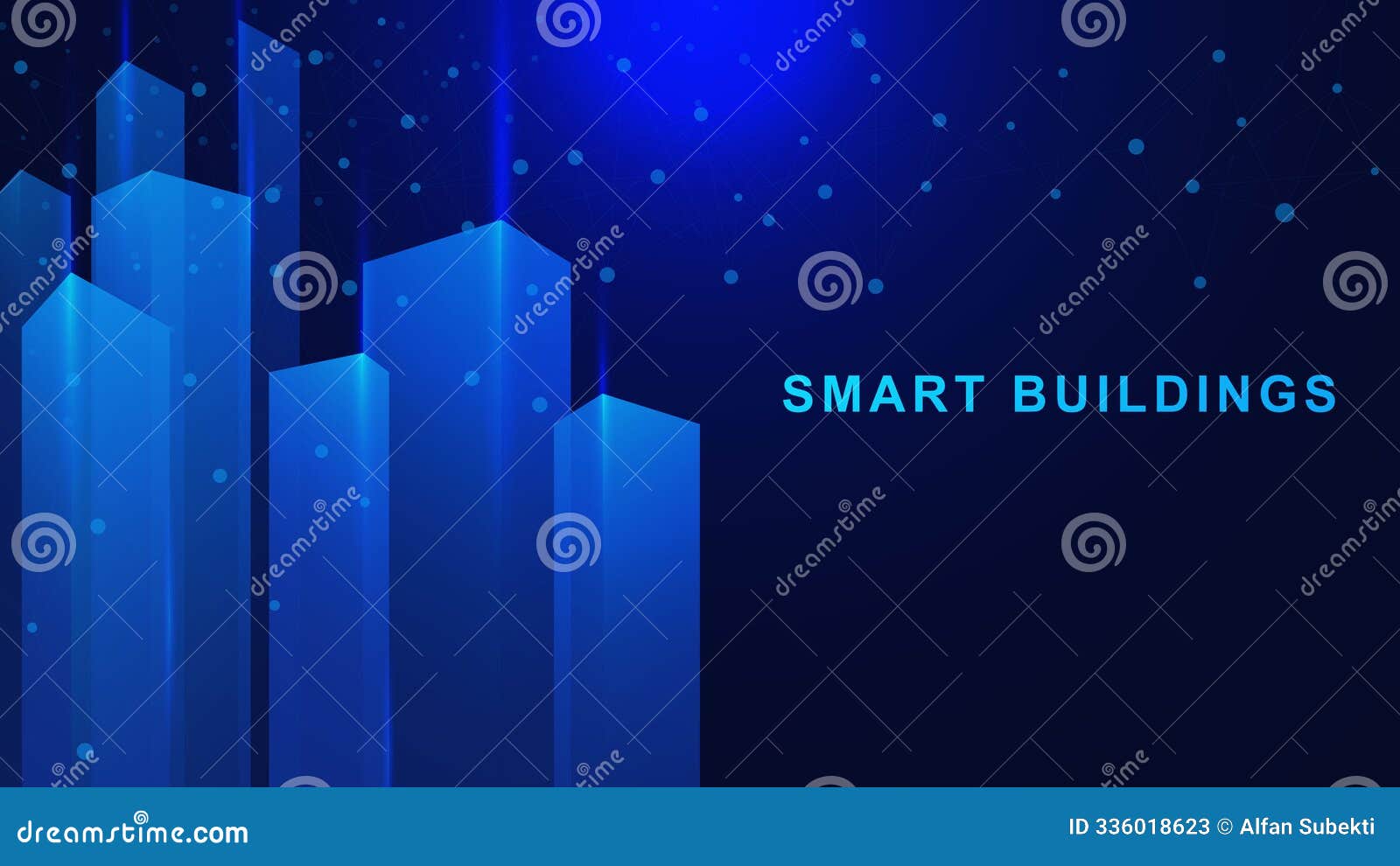 Smart Buildings Concept With Connecting Dots And Lines Cartoon Vector ...