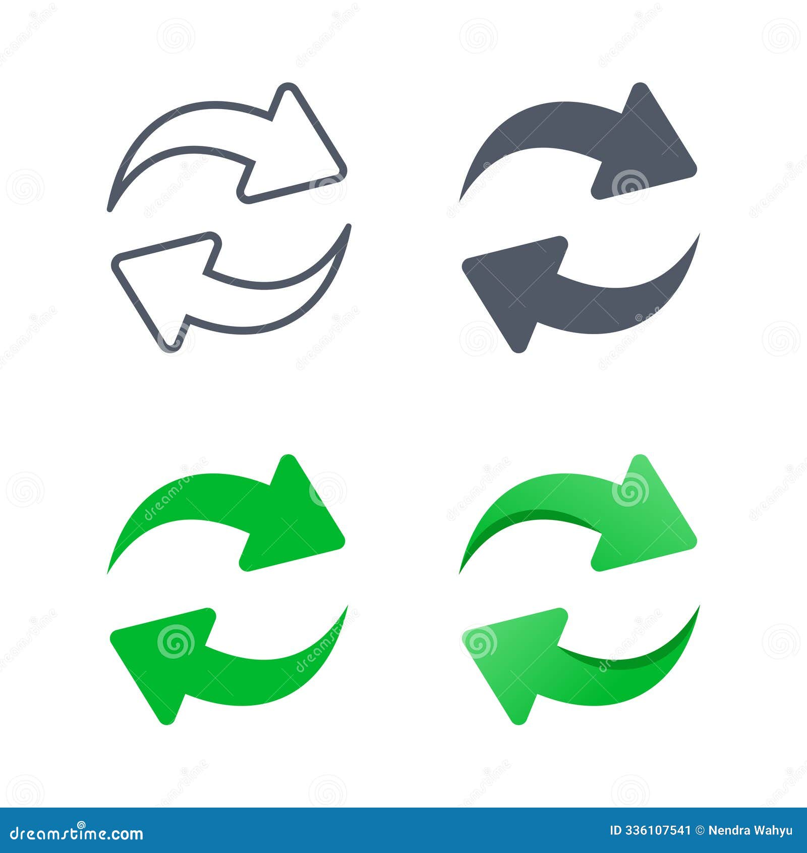 Recycle Arrow Triangle PS Types 6 Isolated On White Background ...