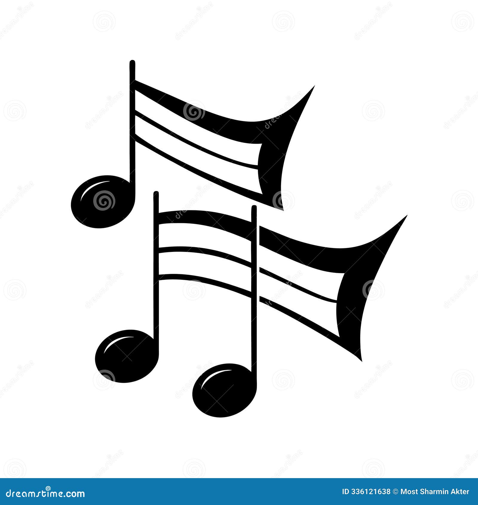Dynamic Music Notes Wave Melody Vector Illustration Stock Illustration ...