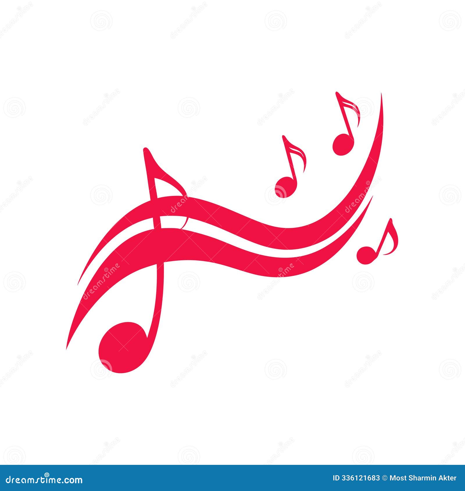 Dynamic Music Notes Wave Melody Vector Illustration Stock Illustration ...