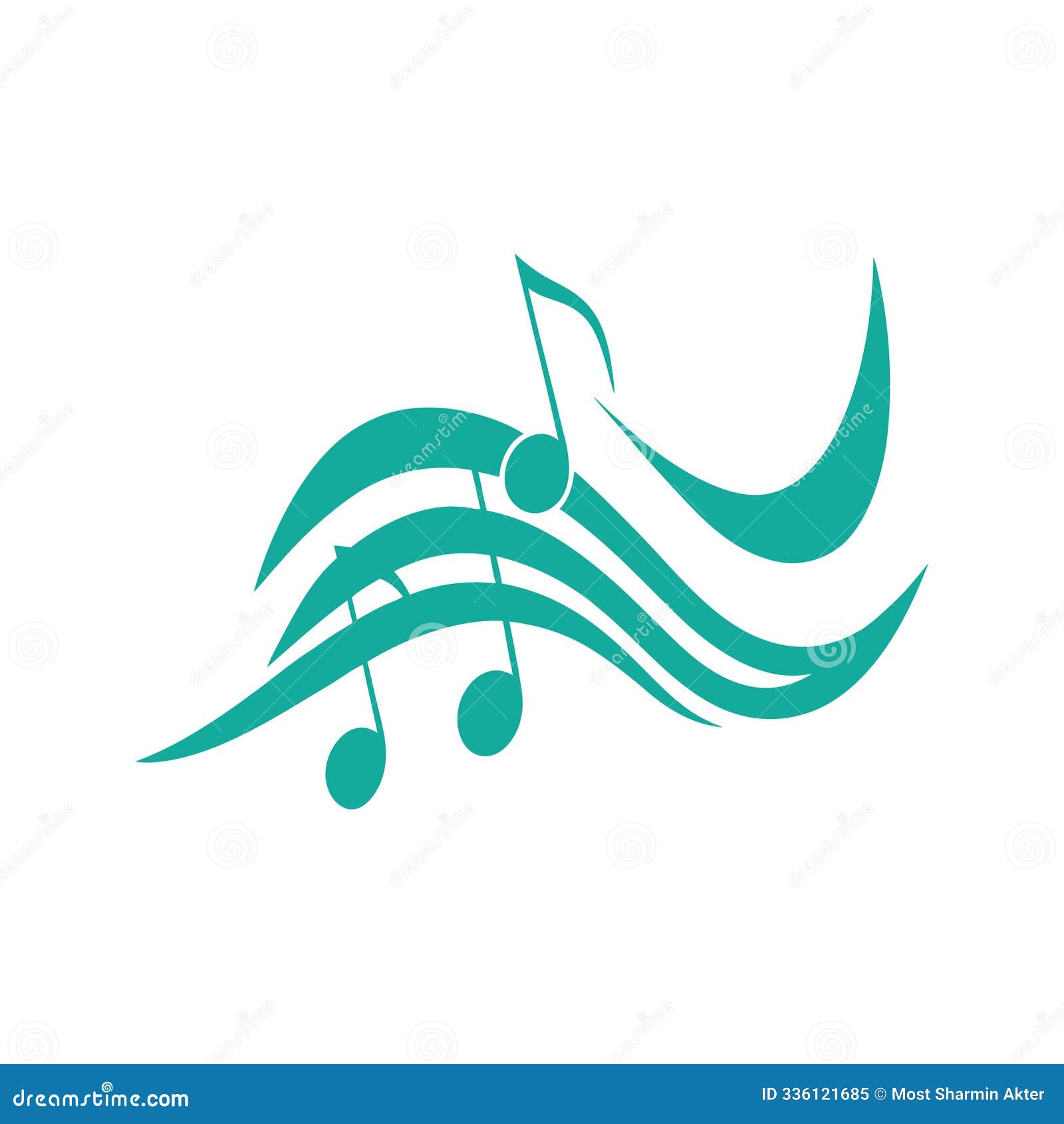 Dynamic Music Notes Wave Melody Vector Illustration Stock Illustration ...