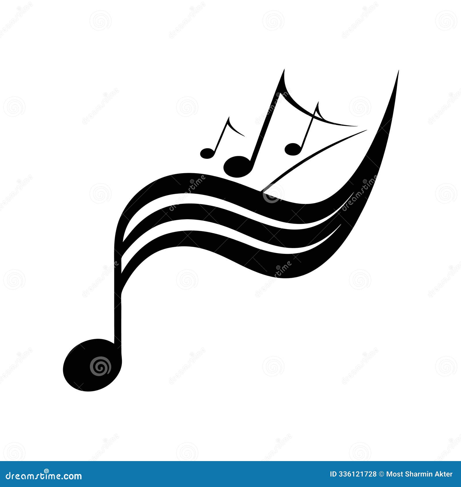 Dynamic Music Notes Wave Melody Vector Illustration Stock Illustration ...
