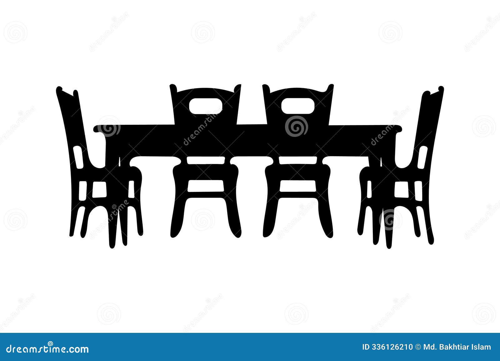 A Table and Chair Silhouette Vector Art Illustration Stock Illustration ...