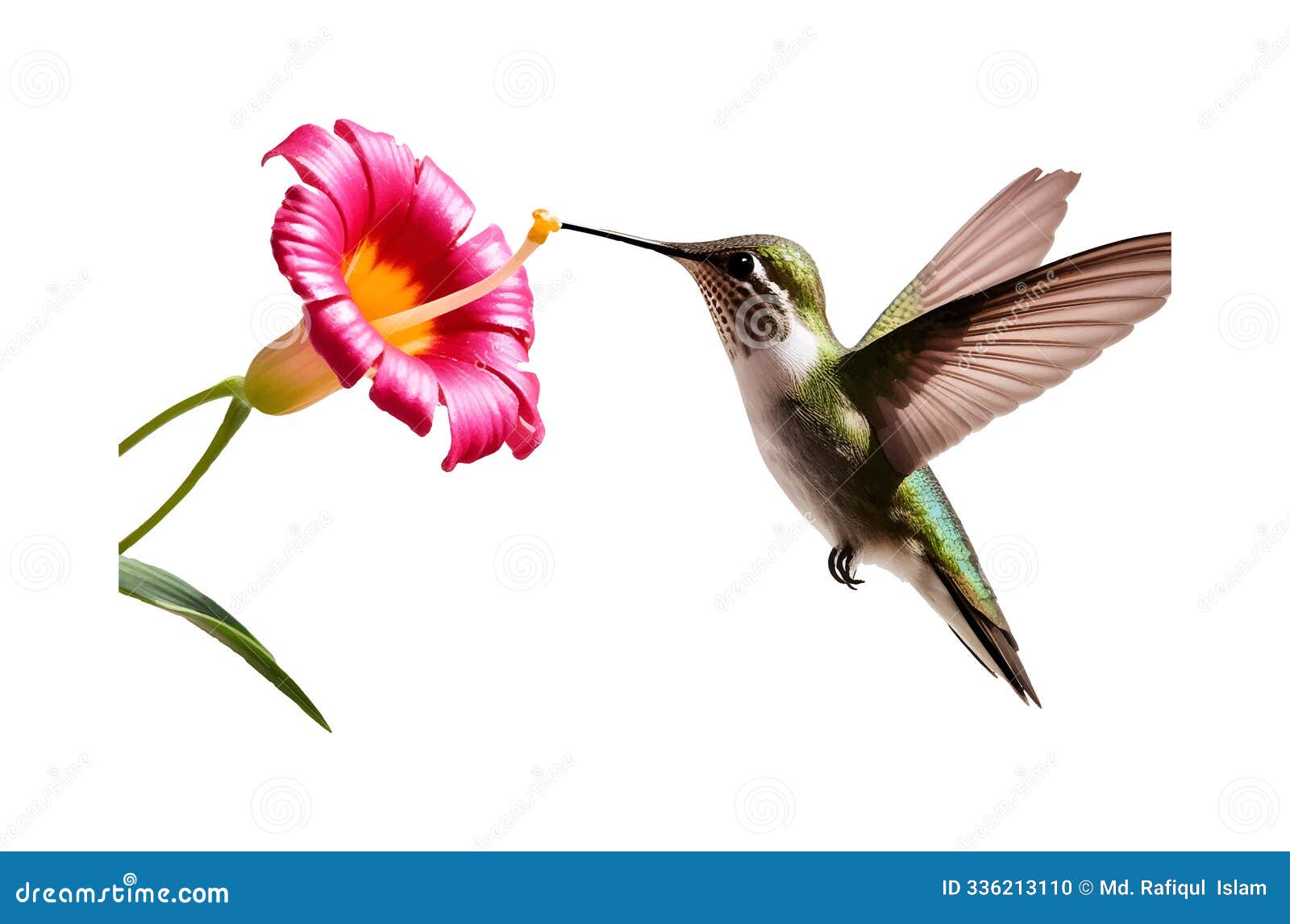 Hummingbird Flying To Pick Up Nectar from a Flower Digital Artwork ...