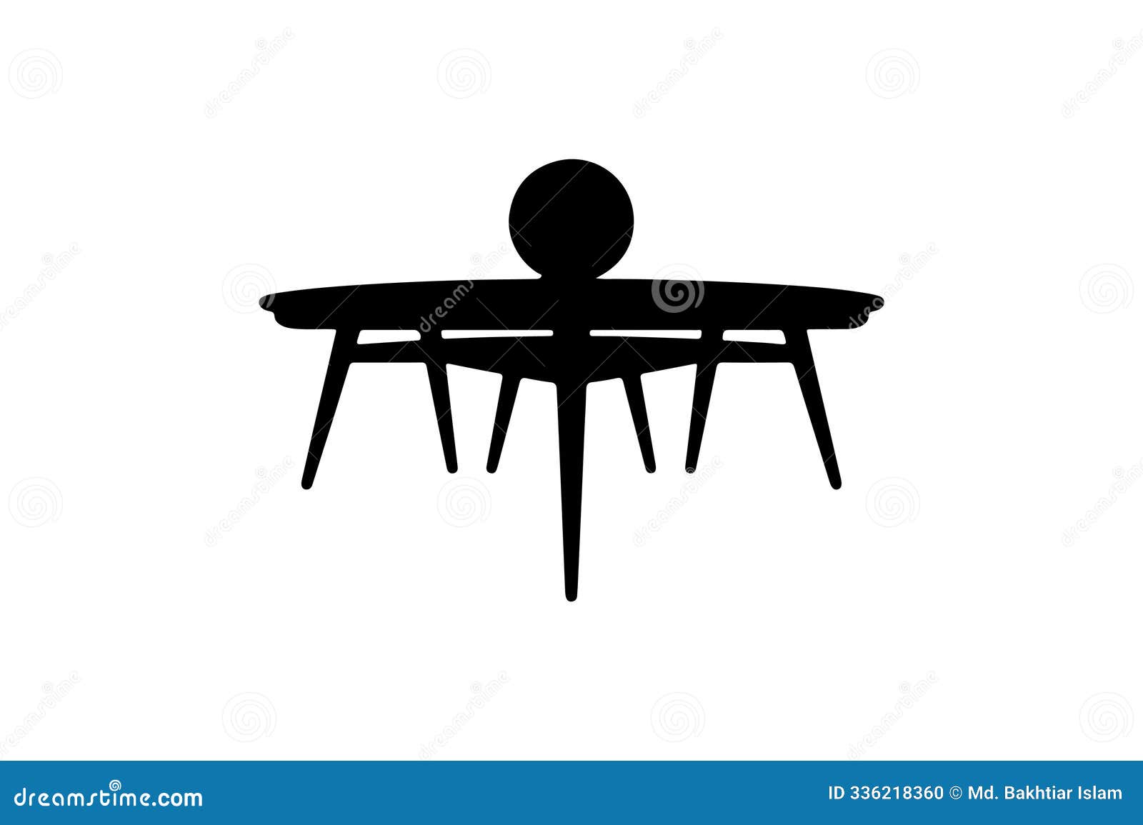 A Table and Chair Silhouette Vector Art Illustration. Stock ...