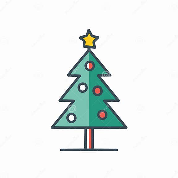Icon Diagram Created for Symbol of Christmas Tree. Stock Illustration ...