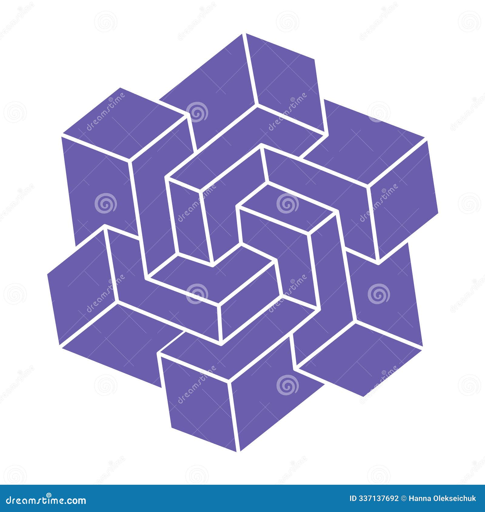 Impossible Shapes. Sacred Geometry Figures. Optical Illusion. Abstract ...