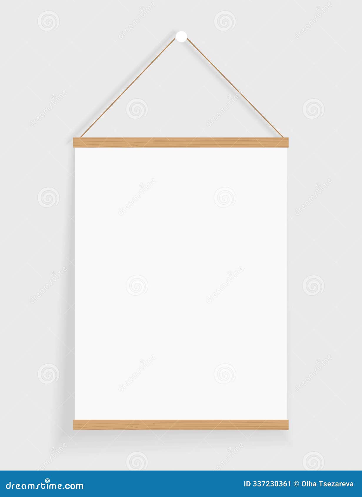 Poster on the White Wall. Vector Mockup. Stock Illustration ...