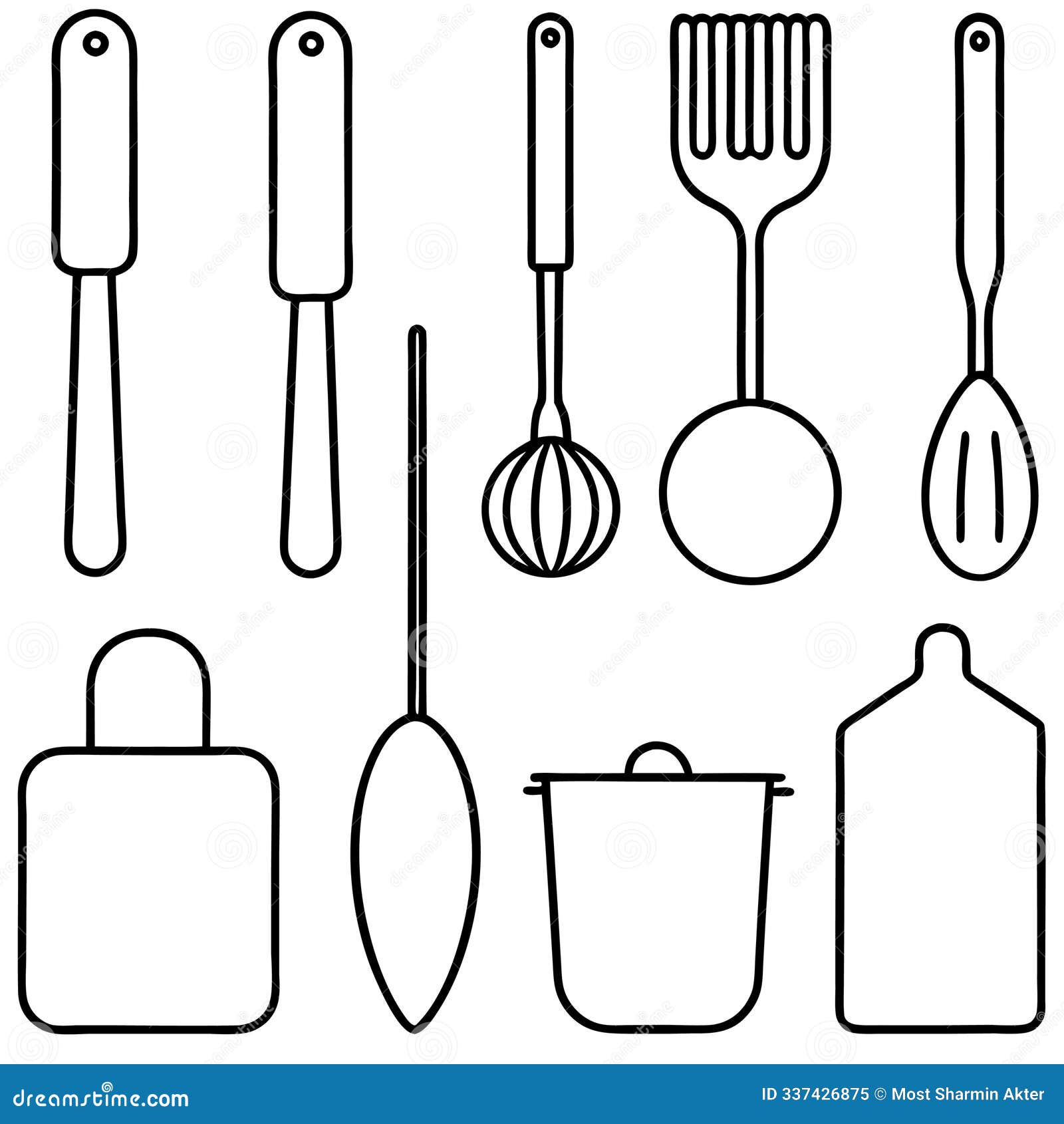 Comprehensive Kitchen Tools Silhouette Vector Collection Essential ...