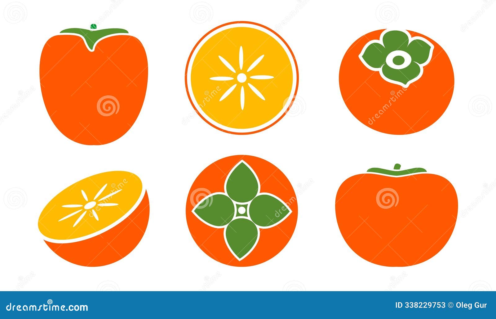 Persimmon Logo. Isolated Persimm on White Background Stock Illustration ...