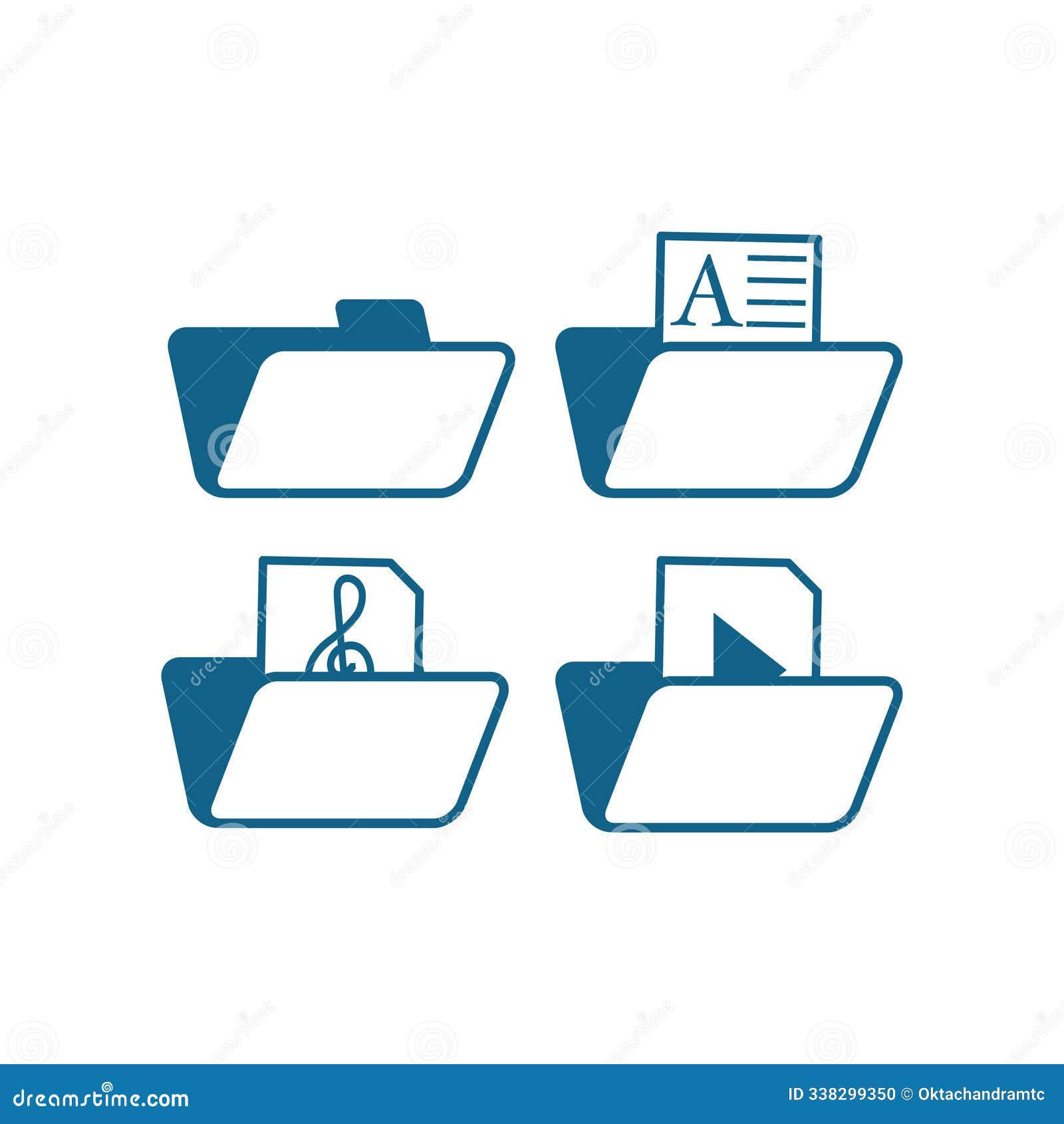 Folder Icon. Set Of Flat Folder Icons. Suitable For Document Management ...