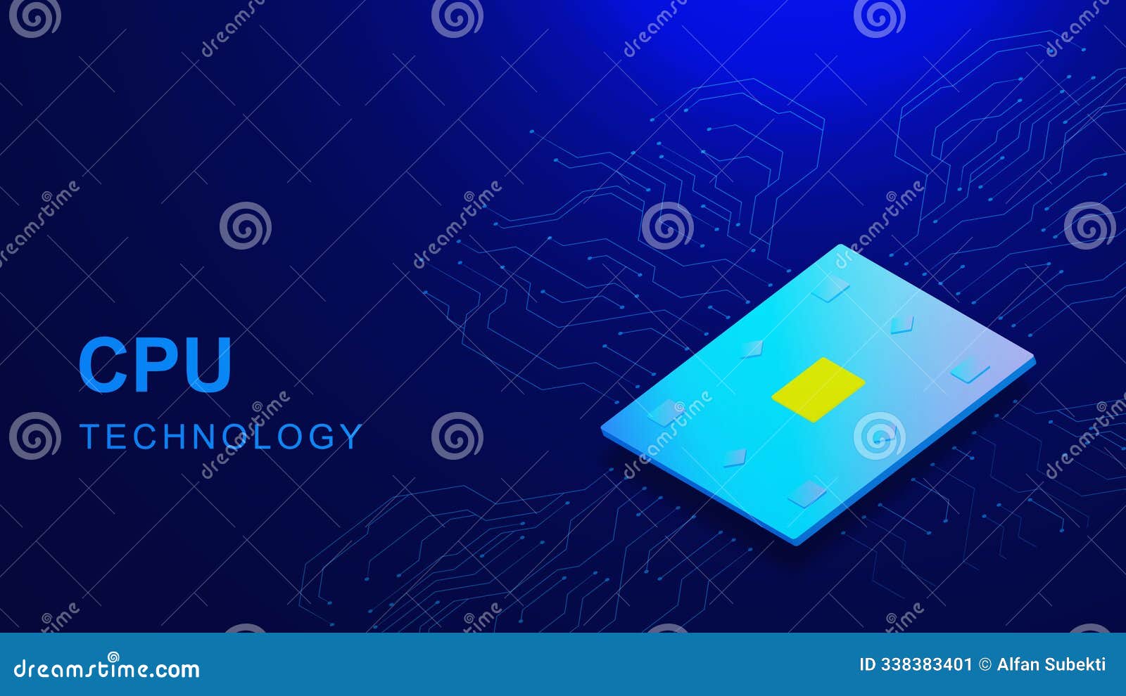CPU Technology with Microchip Processor for Computer Technology Concept ...