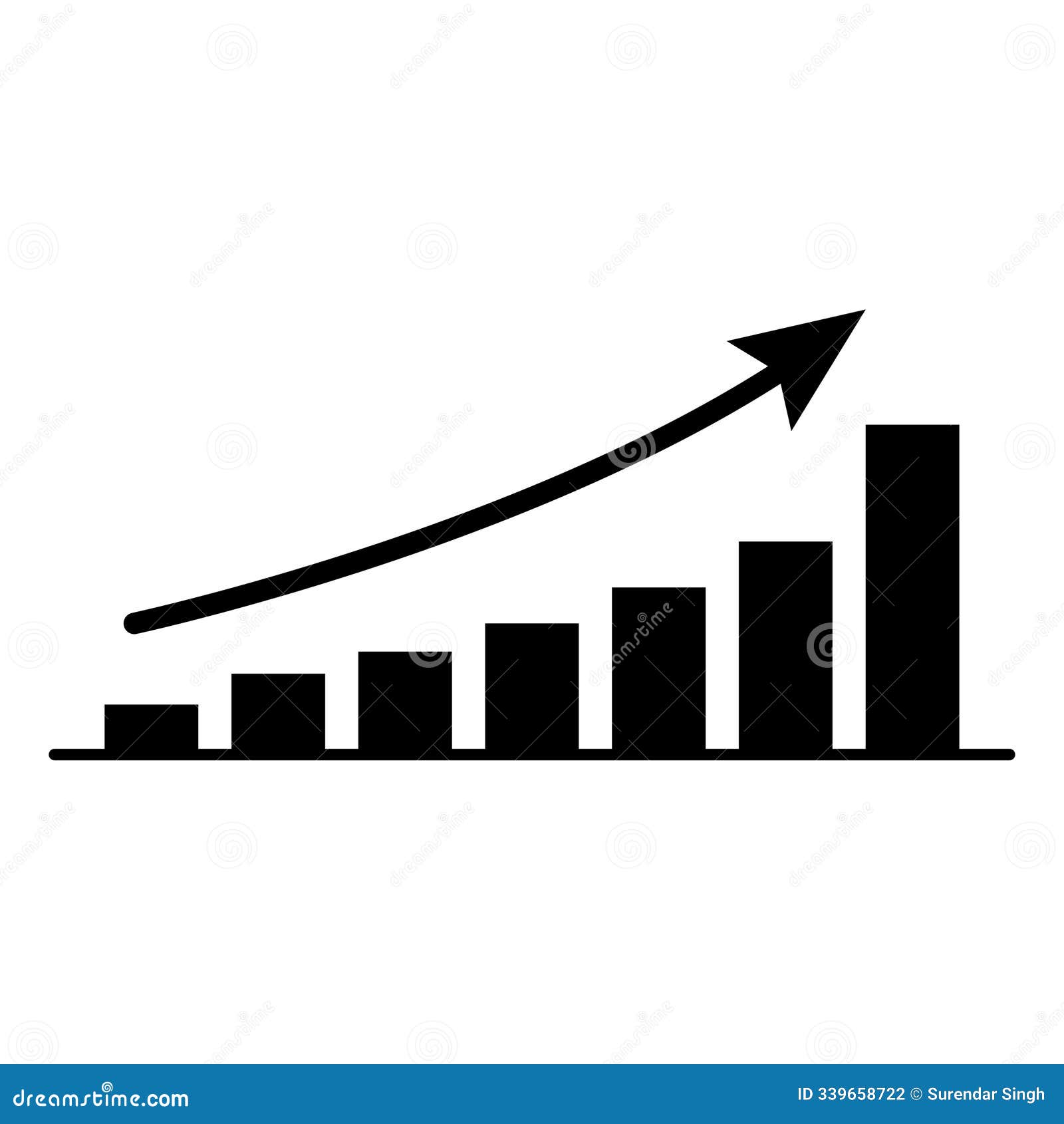 Graph Silhouette With Graph Line And Red Check Mark. Cartoon Vector ...