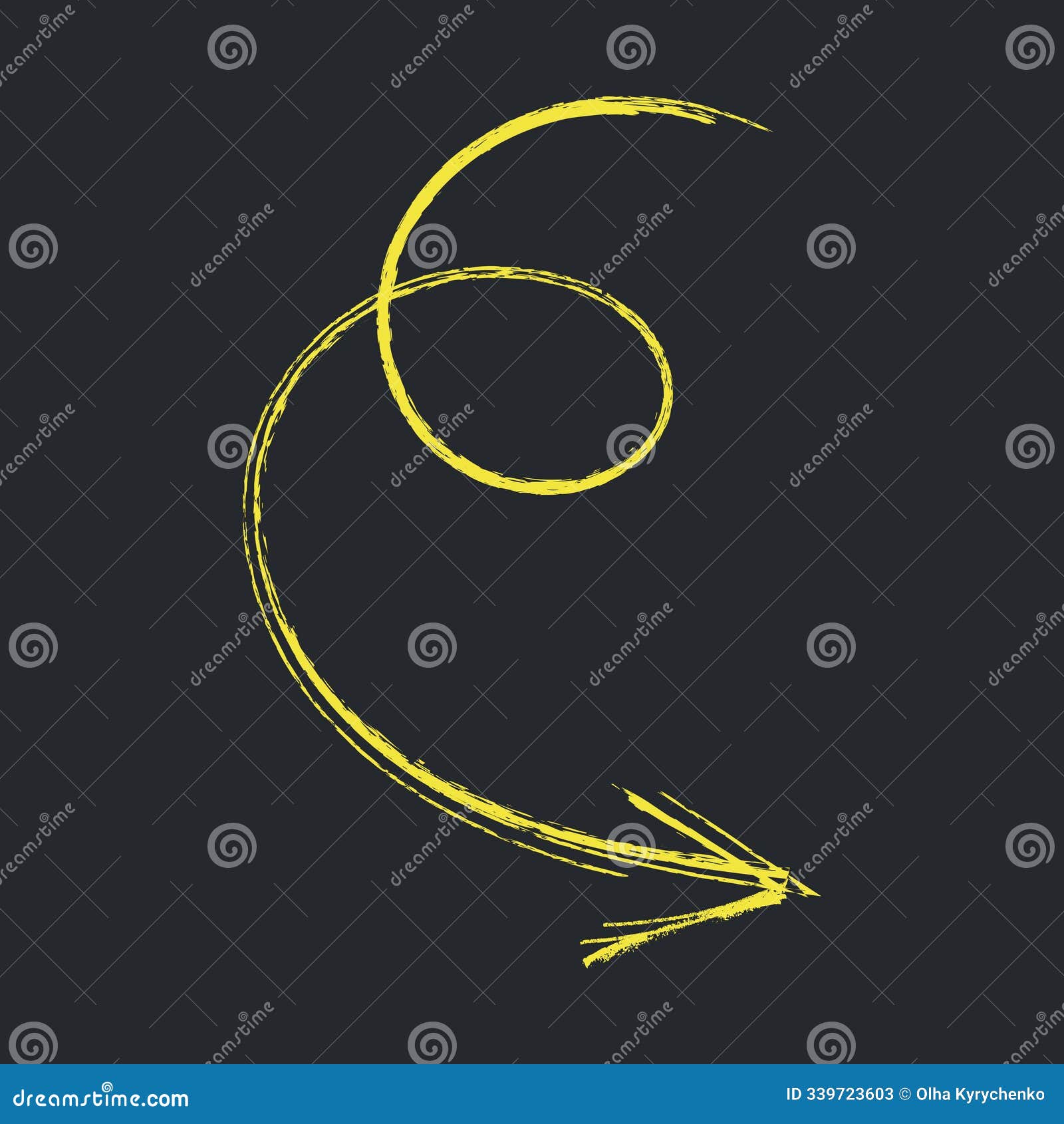 Shaped Arrow, Hand-drawn in Bright Yellow Crayon Pencil. Vector ...
