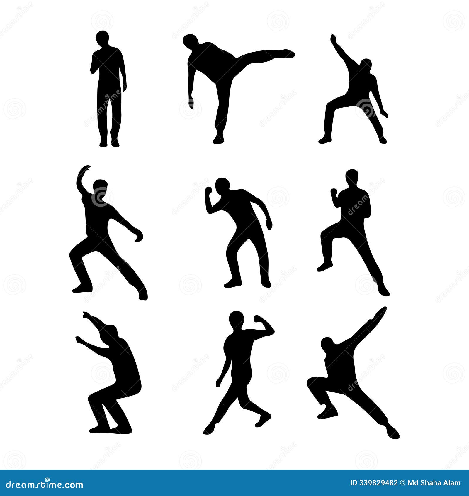 Kung Fu Symbol Icon Silhouette Vector Art Drawing Isolated on White ...