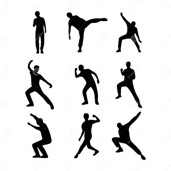 Kung Fu Symbol Icon Silhouette Vector Art Drawing Isolated on White ...
