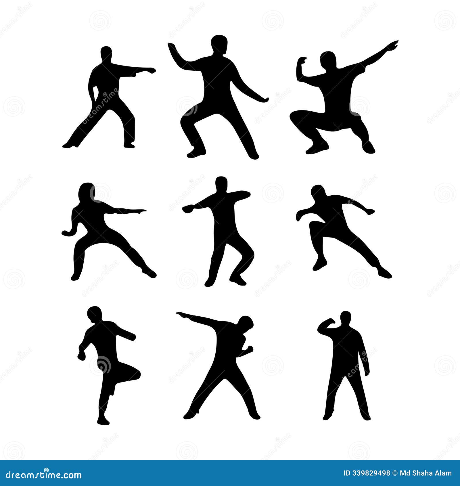 Kung Fu Symbol Icon Silhouette Vector Art Drawing Isolated on White ...