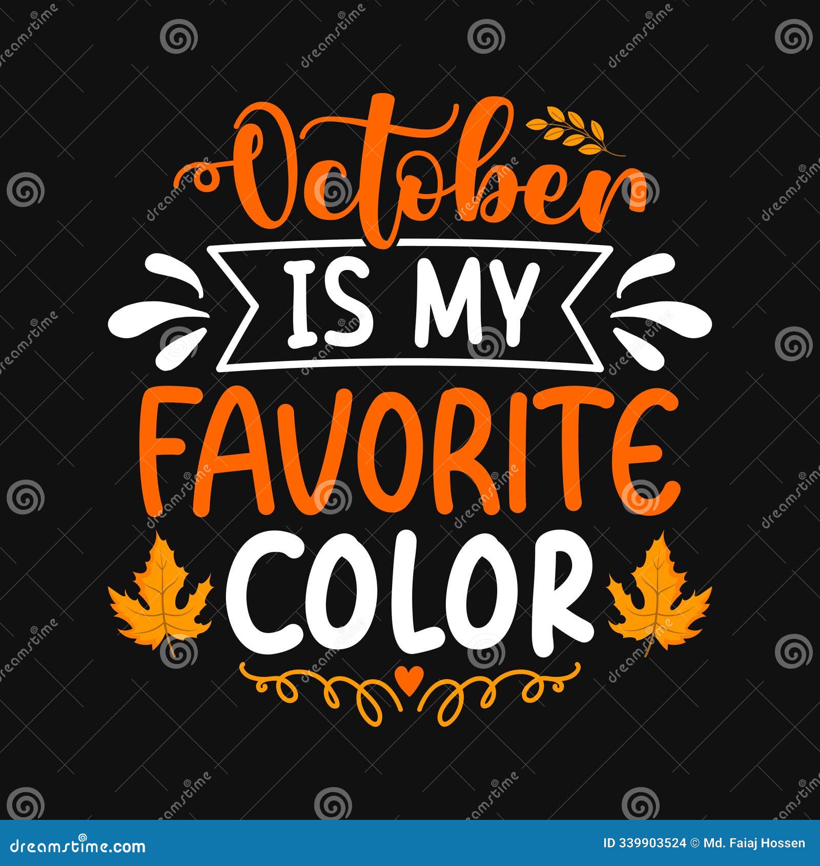 My Favorite Color Is October Cartoon Vector | CartoonDealer.com #131409901