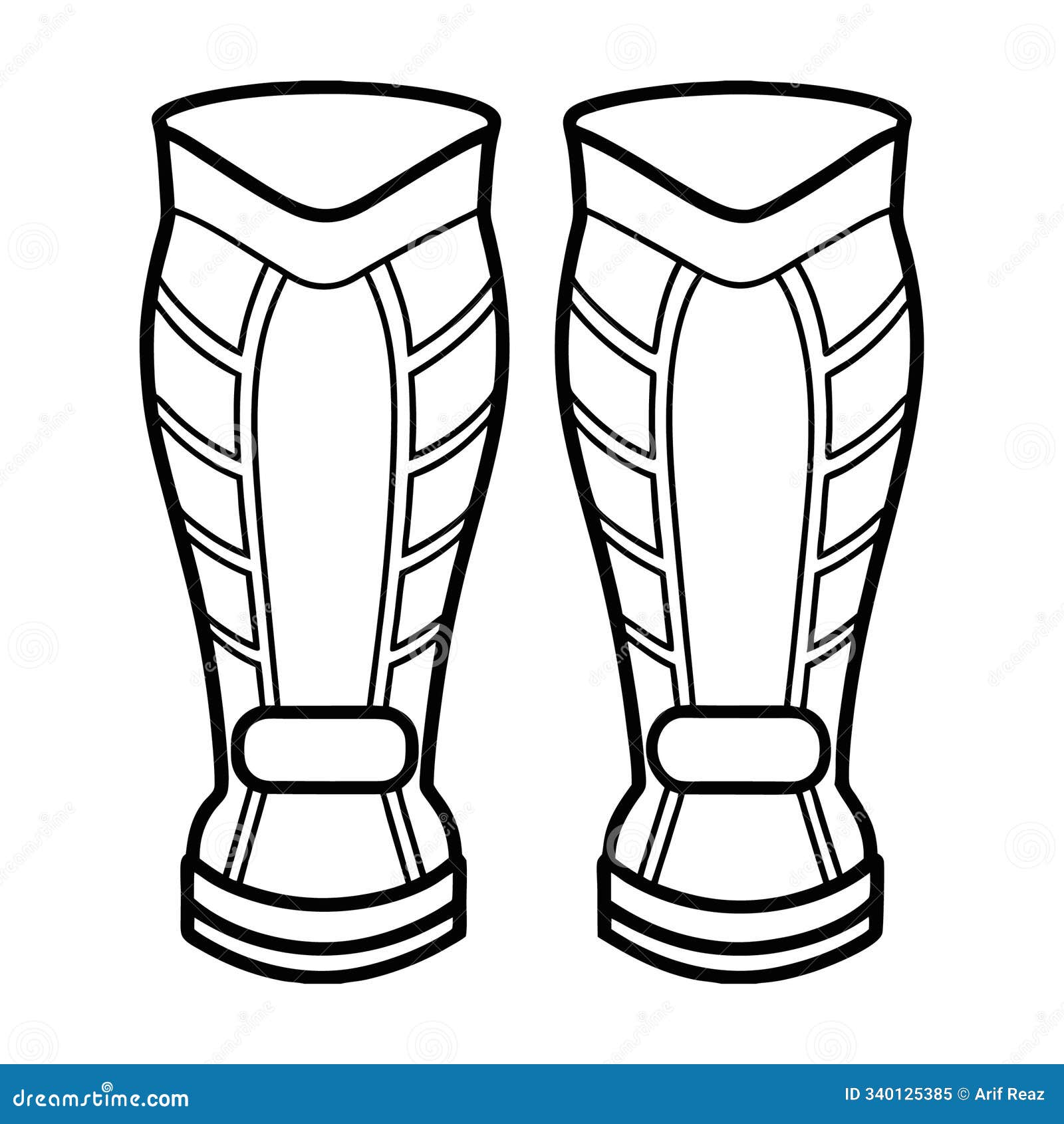 Shin Guards Vector Outline Illustration Isolated Stock Illustration ...