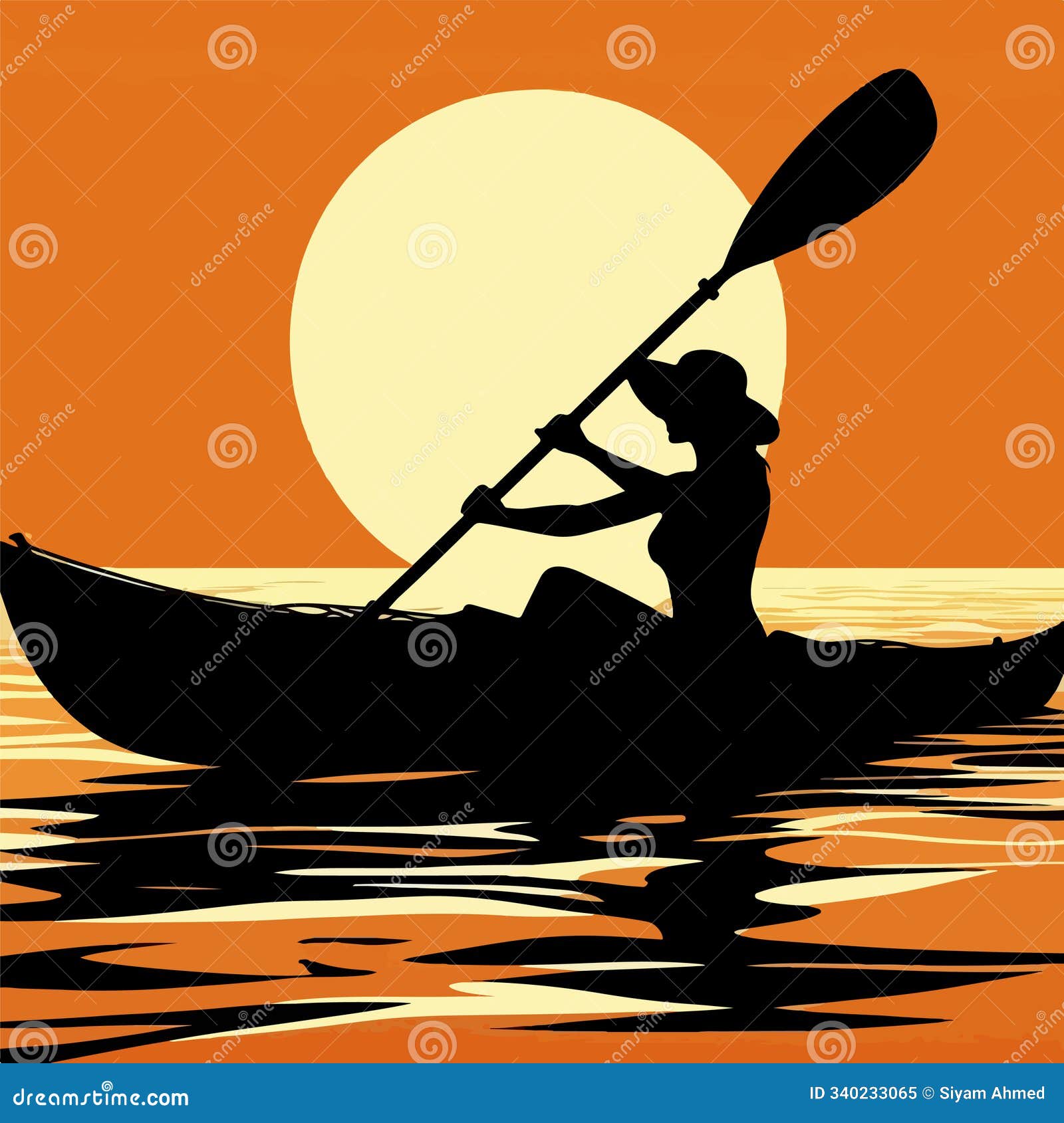 A silhouette kayaking. stock illustration. Illustration of outdoor ...