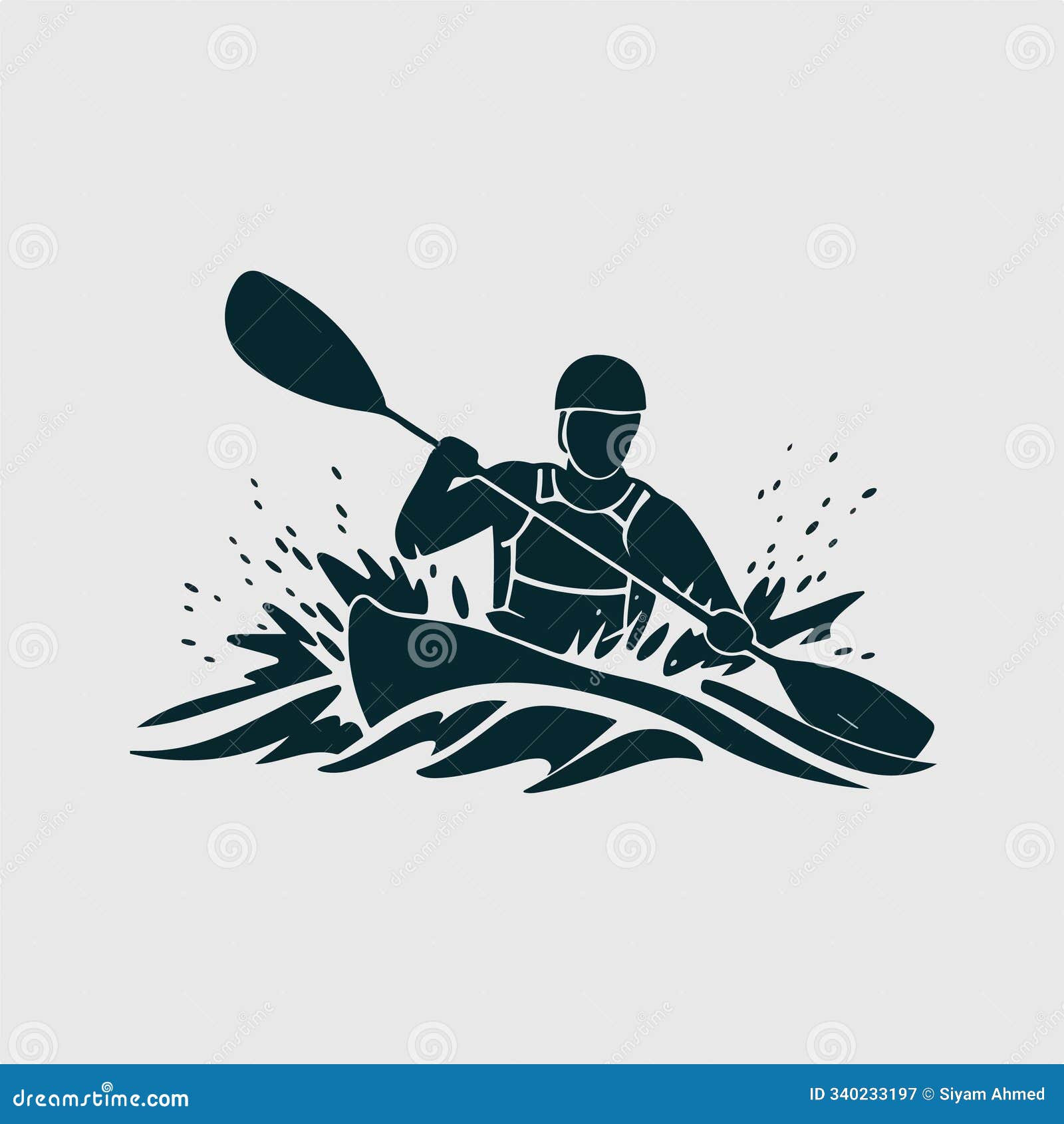 A Vector Silhouette Kayaking. Stock Vector - Illustration of active ...