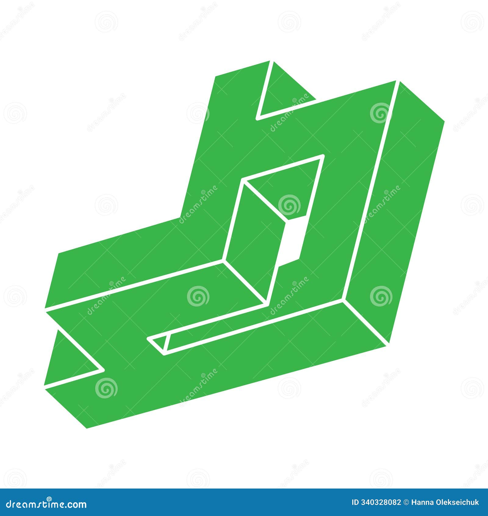 Illusion Shape. Escher Paradox. 3d Geometry. Optical Illusion Figure ...