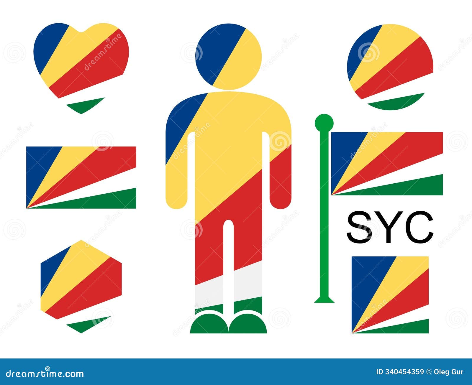 Seychelles Flag Seamless Pattern. Vector Seychelloise, Flags Stickers ...