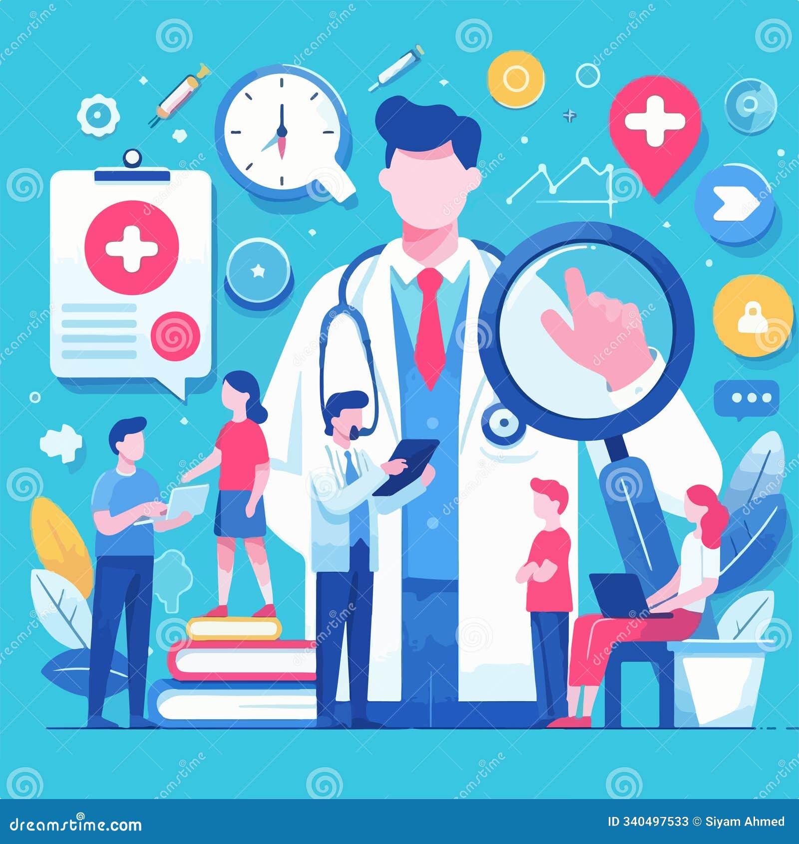 Medical doctor flat icon. stock vector. Illustration of coat - 340497533