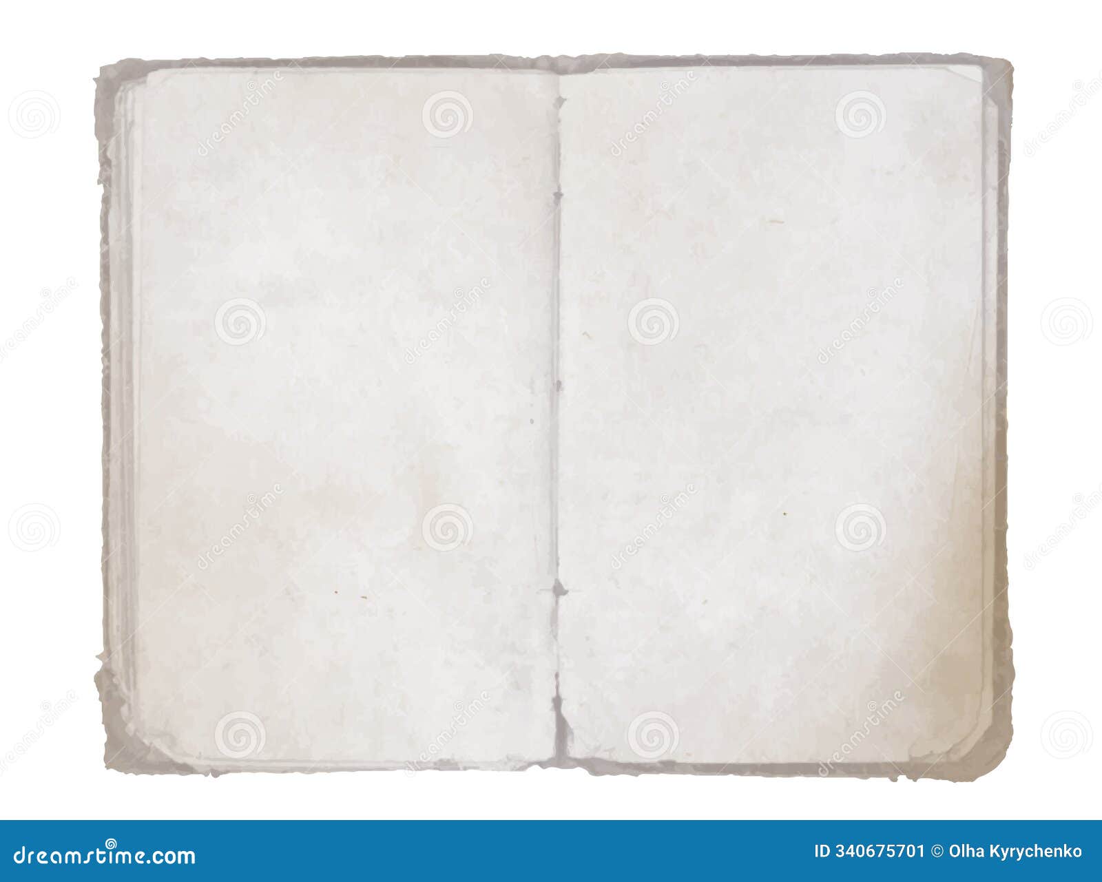 Open Old Book. Empty Pages of Vintage Antique Tattered Torn Book Stock ...