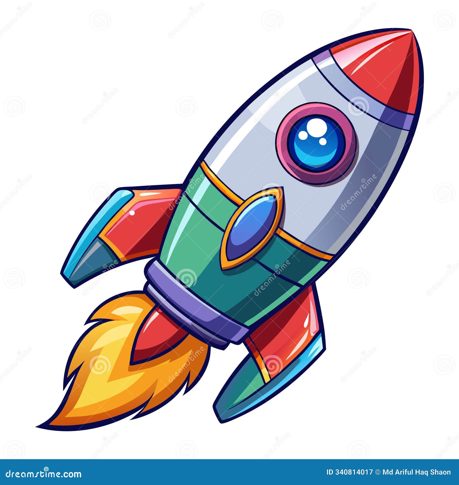 Rocket Ready To Launch, Standing At Station. Rocketship Before Takeoff ...