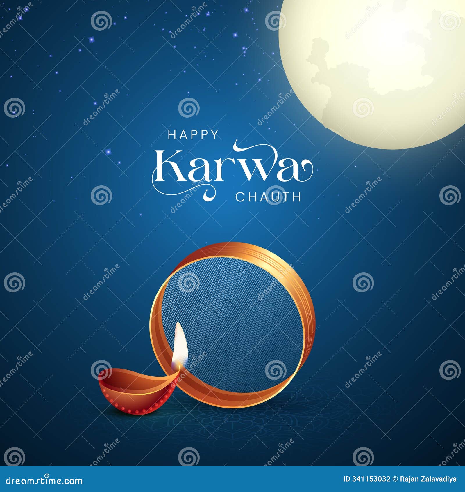 Happy Karwa Chauth Social Media Post and Greetings. Stock Vector ...