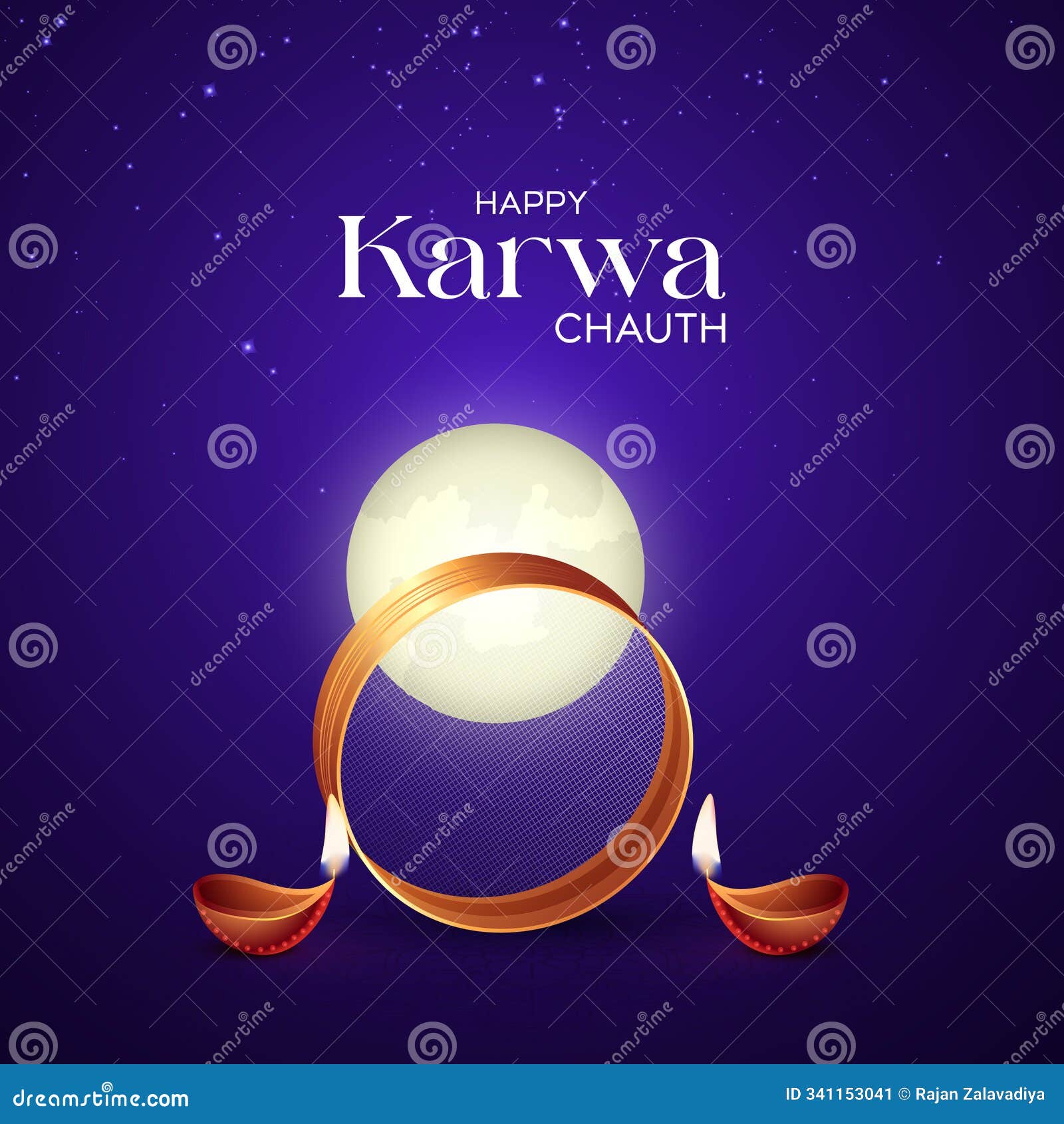 Happy Karwa Chauth Social Media Post and Greetings. Stock Vector ...