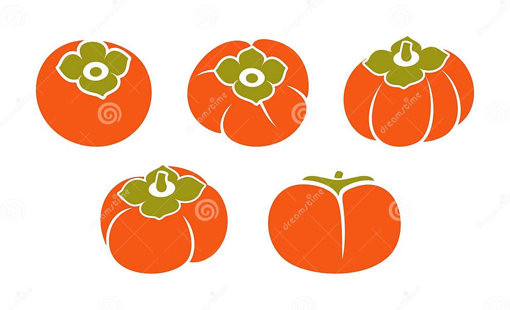 Persimmon Logo. Isolated Persimm on White Background Stock Vector ...