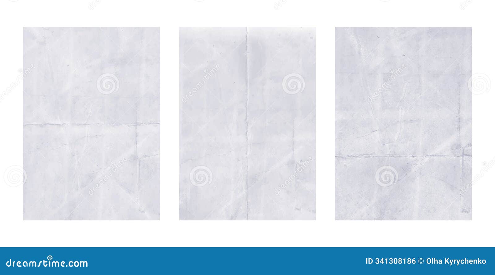 Folded Grey Paper Set. Trendy Background Crumpled Paper Texture for ...