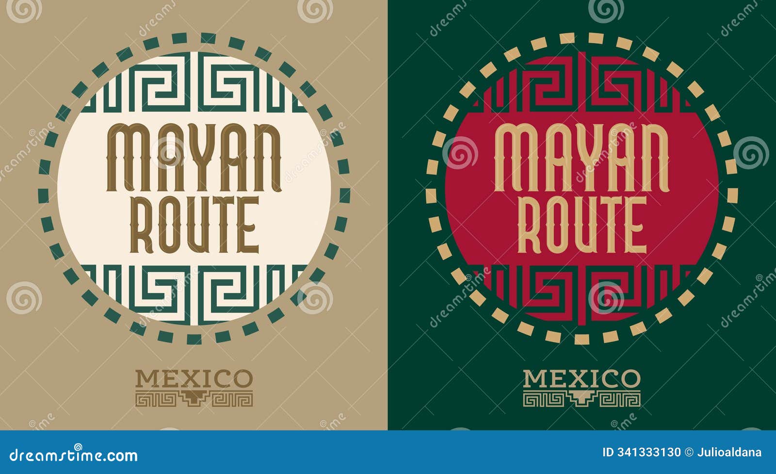 Mayan Route Tourist Destination in Mexico, Vector Sign Design Mayan ...