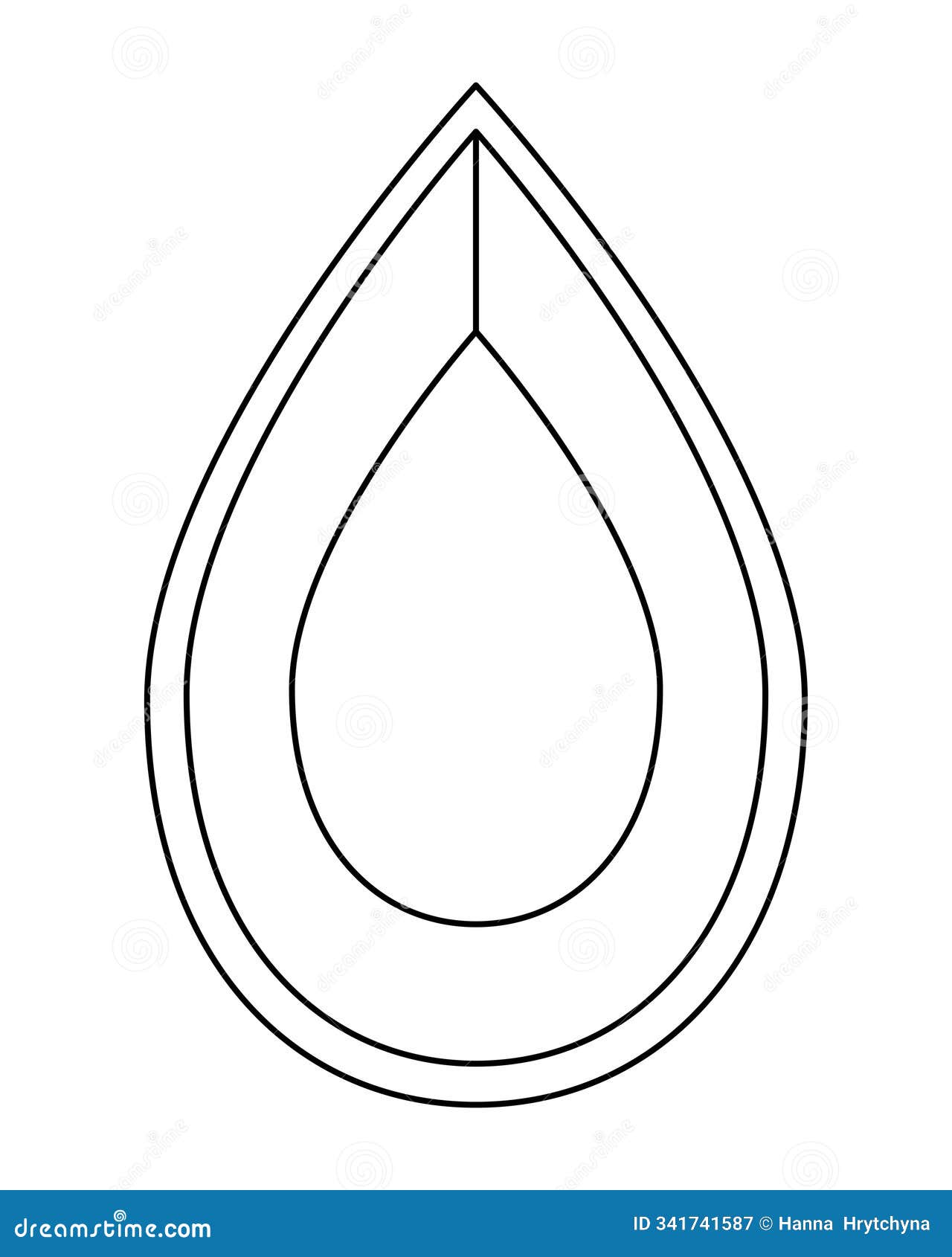 Crystal Drop, Gemstone - Vector Linear Element for Coloring, Logo or ...