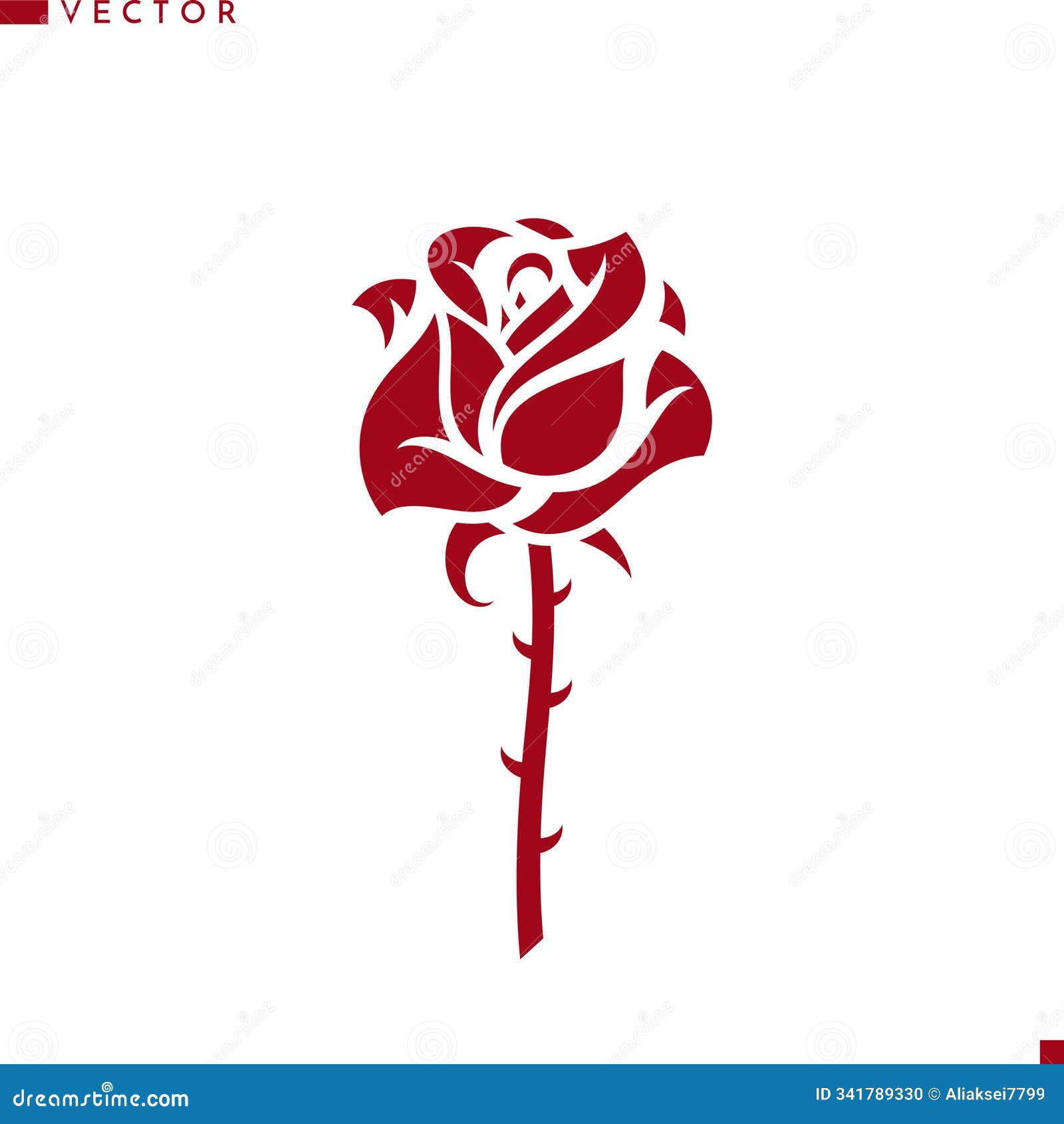 Red rose silhouette stock illustration. Illustration of crimson - 341789330