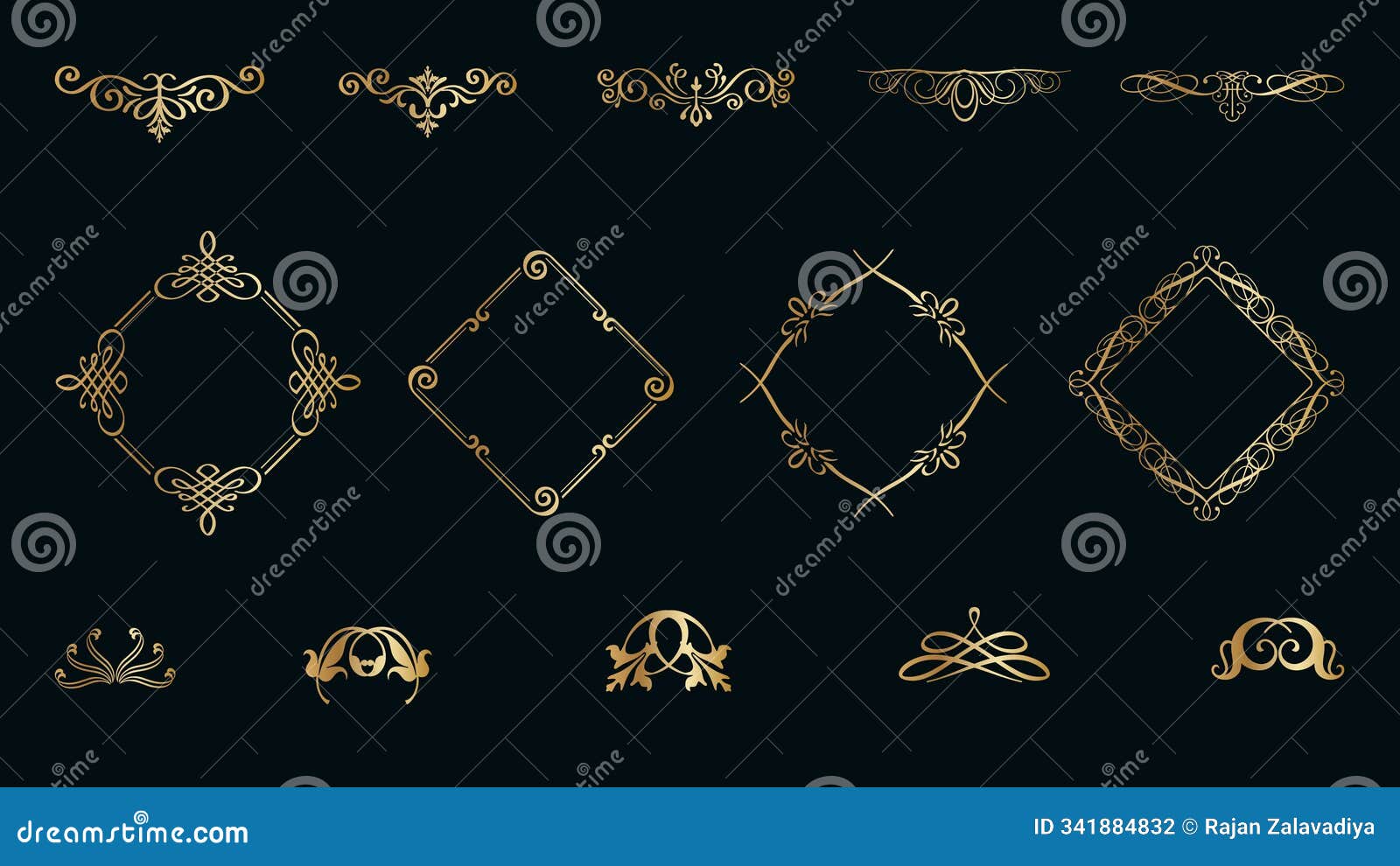 Golden Photo Frames. Gold Border Photo Frame for Photos and Slides ...