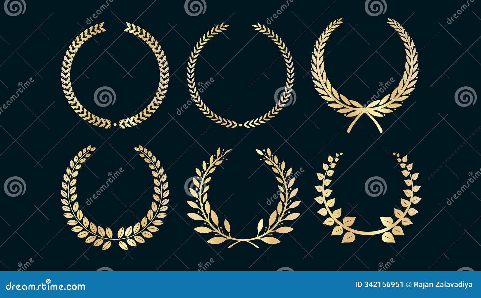 Emblem Crests Logo Element Set. Heraldic Logo, Vintage Laurel Wreaths ...